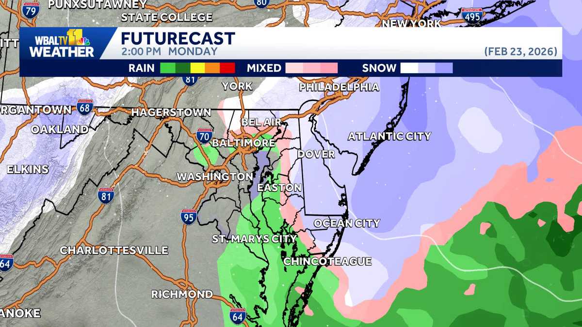 Baltimore weather: Futurecast maps show snow timeline