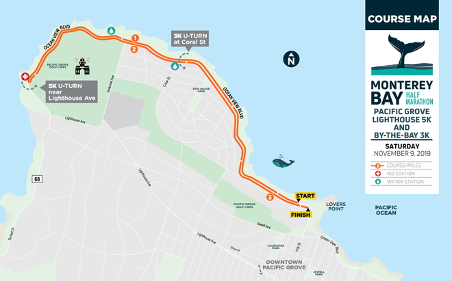 Monterey Bay Half Marathon route, parking and traffic info