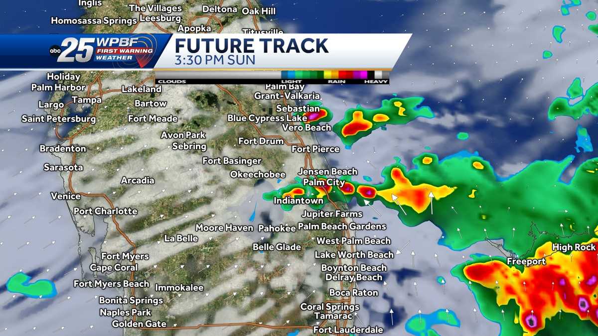 Scattered rain and isolated storms Sunday across South Florida
