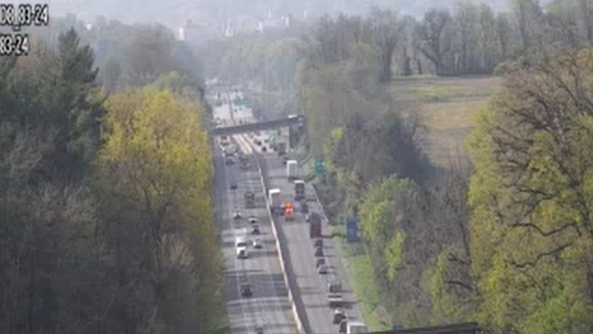 Heavy traffic back-up due to crash on Interstate 83 in York County, Pa.