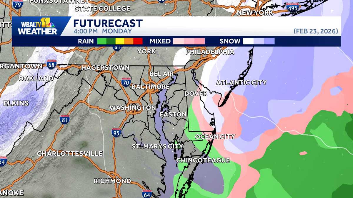 Baltimore weather: Futurecast maps show snow timeline