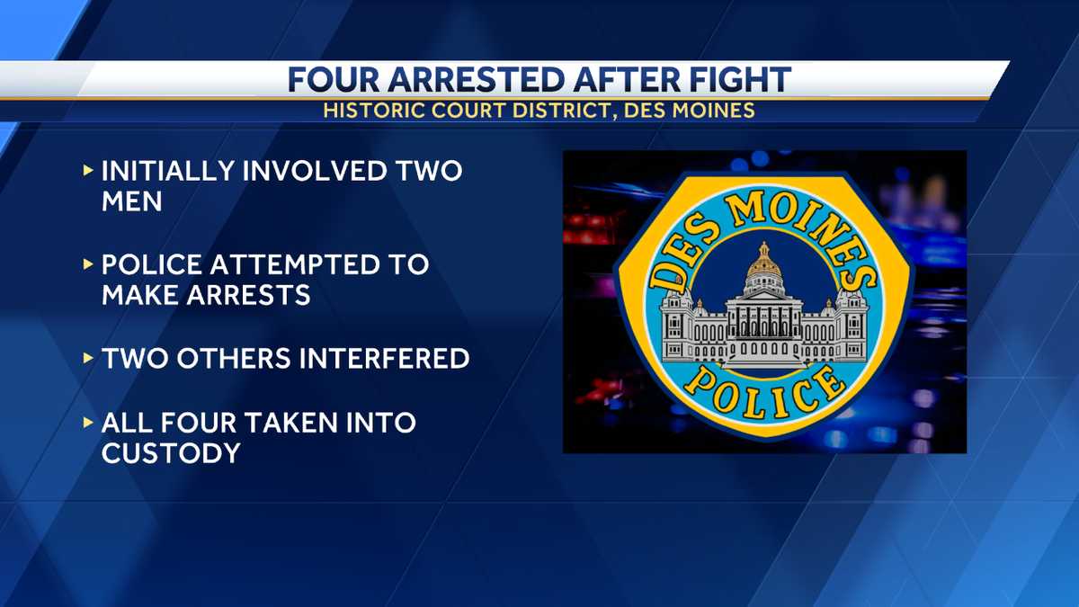 Des Moines police arrest 8 after bar fight, 'unruly crowd'