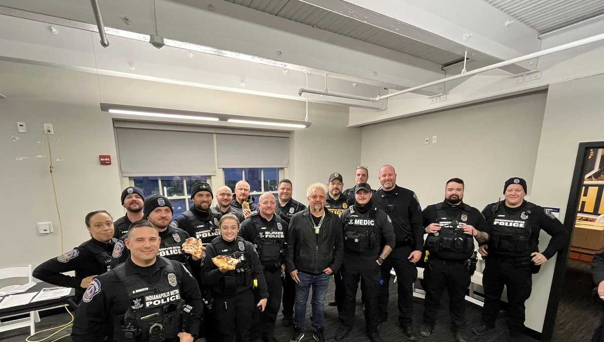 Guy Fieri brings pizzas to Indianapolis Police Department