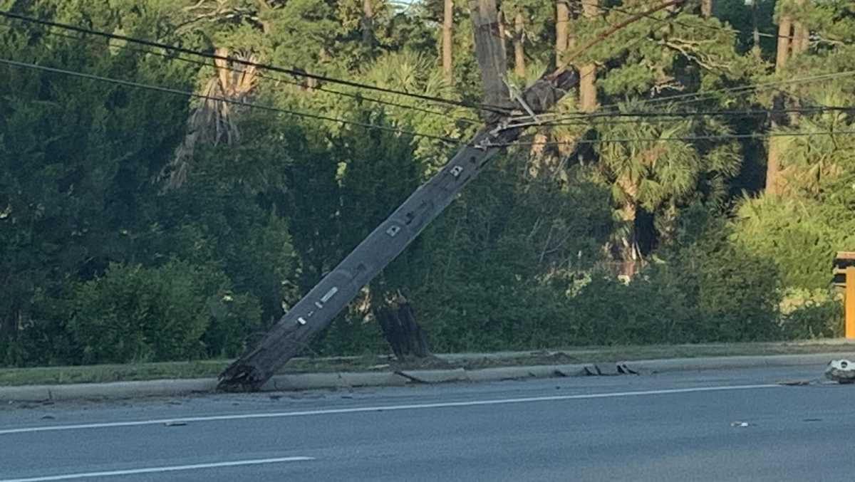 Tybee Island accident shuts down Hwy 80, forces power off for hours - WJCL