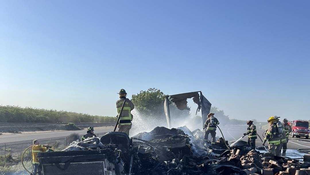 Big rig catches fire on I-5 in Yolo County