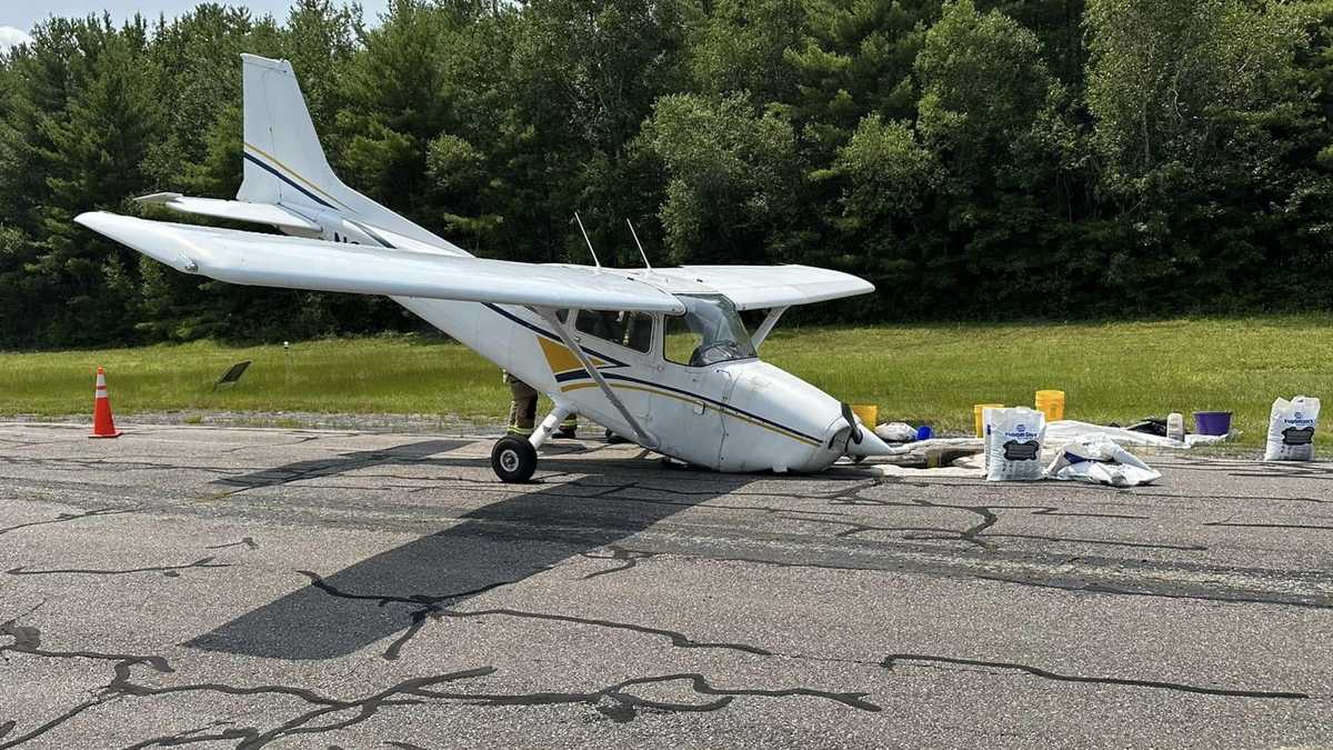 FAA: Plane lands, flips over after damaging nose gear at NH airport