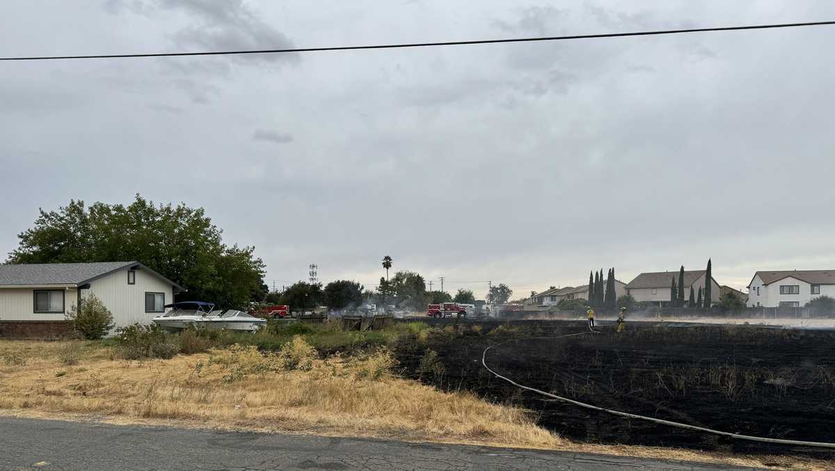 Crews battle vegetation fire in Elk Grove on Friday