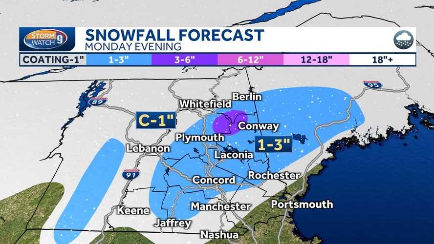 NH forecast video: Snow, wintry mix expected Monday evening