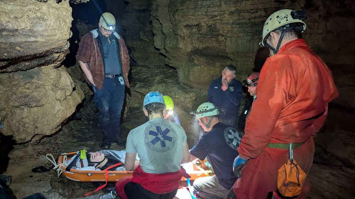 Teen rescued after 30-foot fall in Jackson County cave