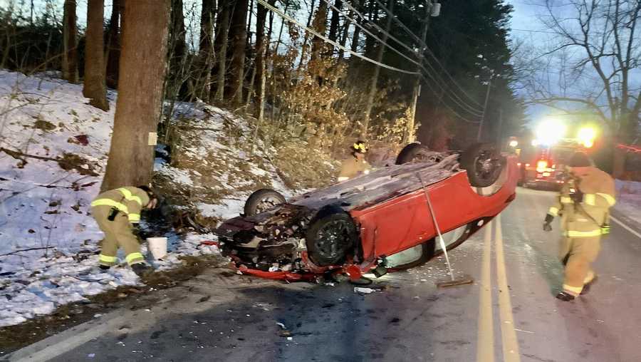 Driver sent to the hospital following rollover crash in Litchfield