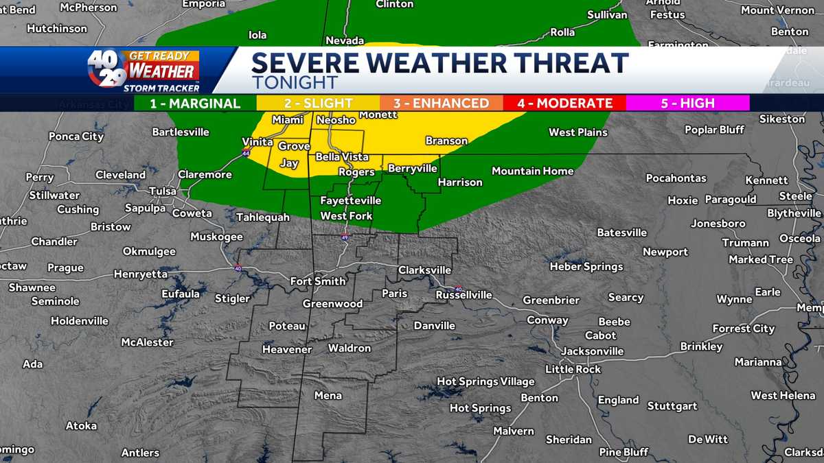 Severe Night: Severe weather threat for Northwest Arkansas