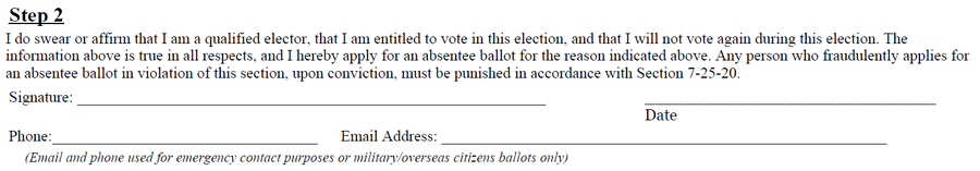 Step-by-Step instructions on how to vote absentee in South Carolina