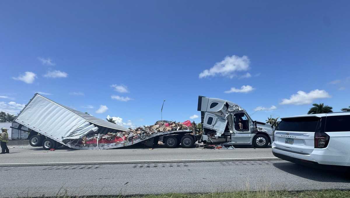 Two semi-trucks crash on Florida’s Turnpike in Martin County