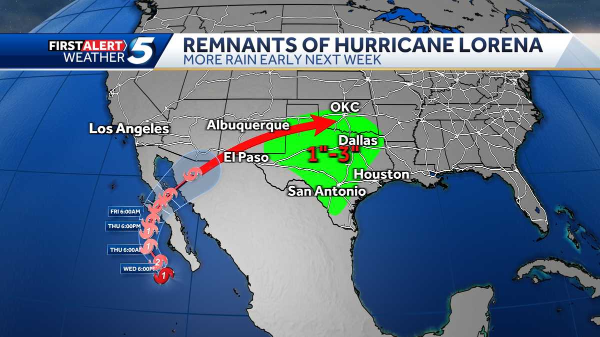 Hurricane Lorena: Could Oklahoma see rain from the hurricane?