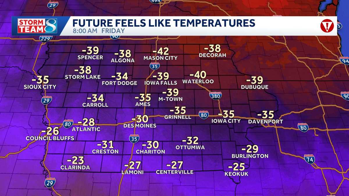 Des Moines weather: Dangerously cold wind chills tonight and Friday