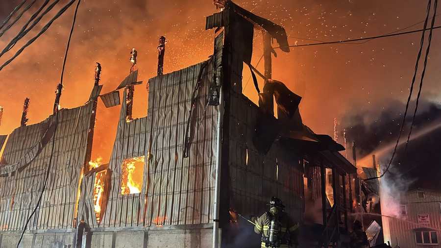 Firefighters return to 4-alarm blaze at Juniata County, Pa. pallet business