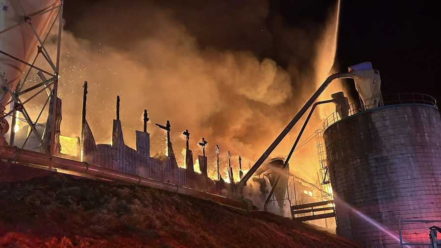 Firefighters return to 4-alarm blaze at Juniata County, Pa. pallet business