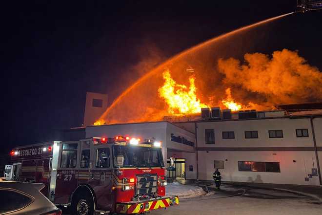 WATCH: Flames engulf Lehigh Valley Hospital in PA