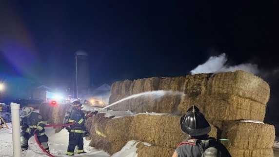 Fireworks ignite Lancaster County, Pa. hay bale fire during Super Bowl ...