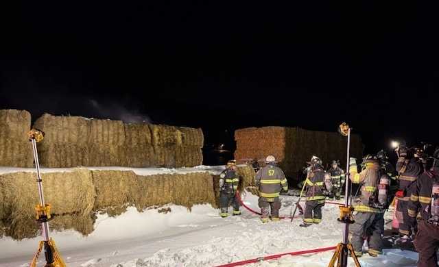 Fireworks ignite Lancaster County, Pa. hay bale fire during Super Bowl ...