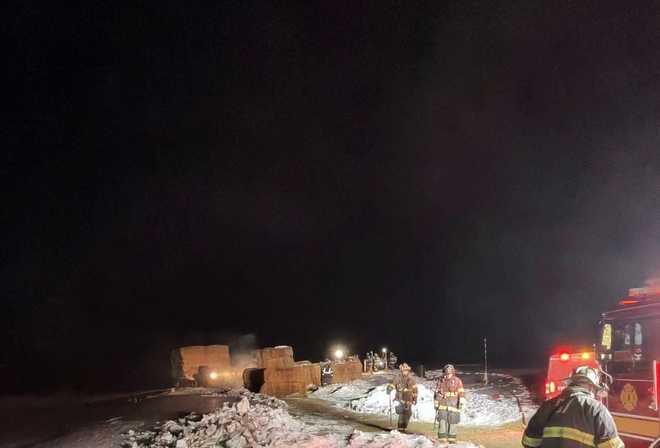 Fireworks ignite Lancaster County, Pa. hay bale fire during Super Bowl ...