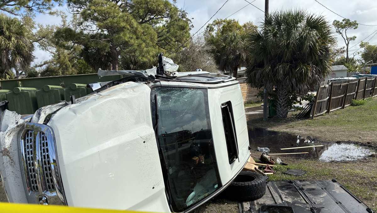 Photos: Pickup truck hits transformer after crash in Charlotte County