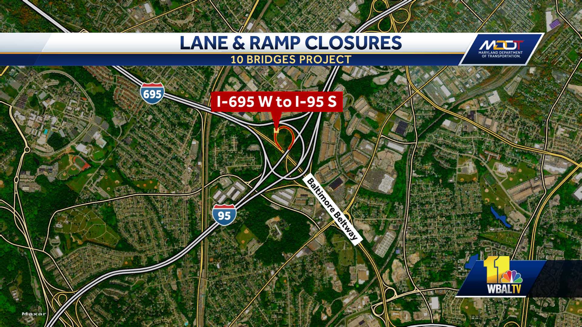 Triple-lane closure among scheduled Beltway road work