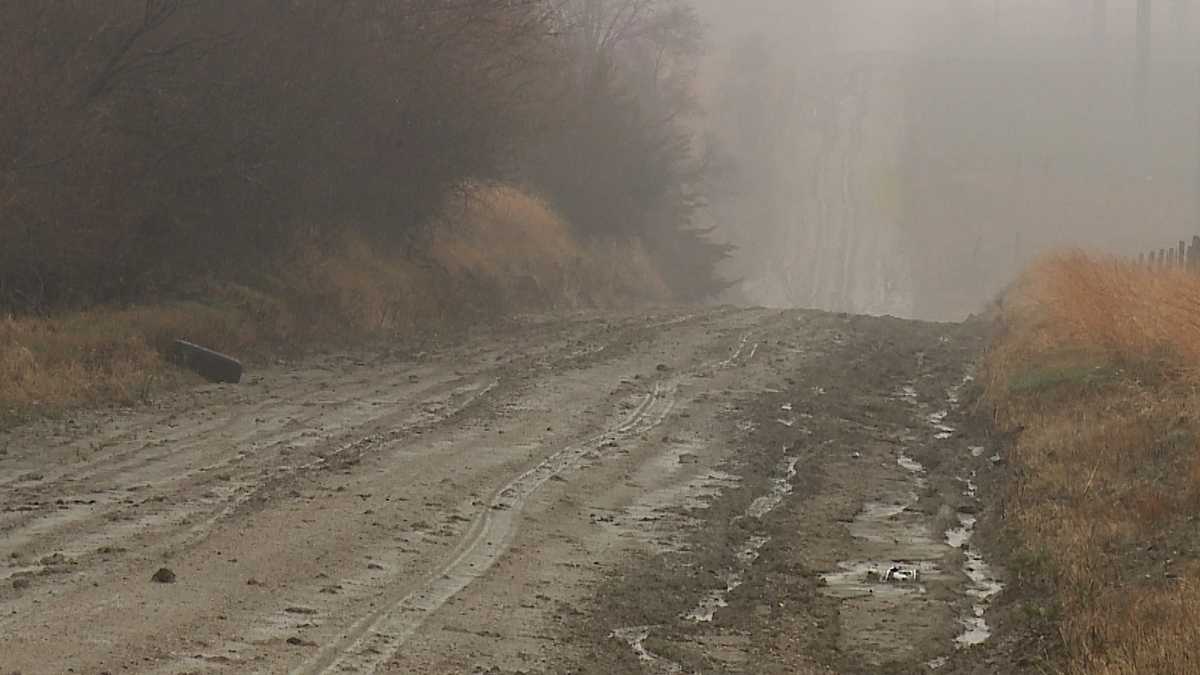 Heavy rain near Lincoln leaves some rural roads too muddy to drive on