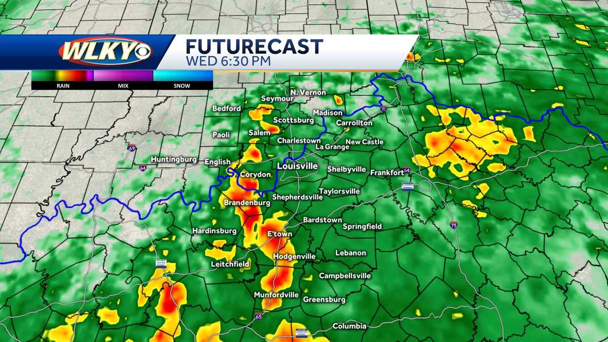 Louisville weather: Soaking showers, thunder possible Wednesday