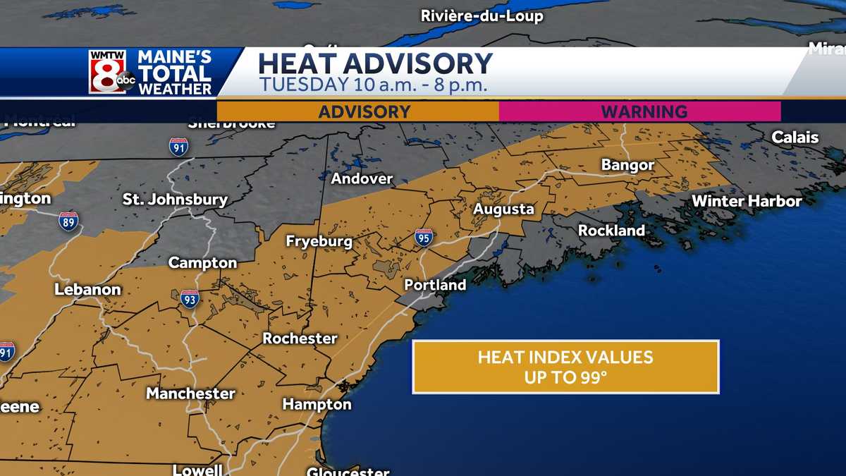 Heat advisory Tuesday as sweltering weather hits Maine