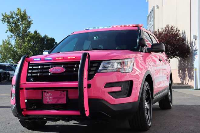 APD paints patrol car pink for breast cancer awareness month