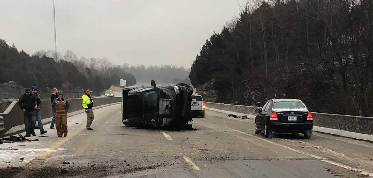 PHOTOS: Icy conditions snarl traffic