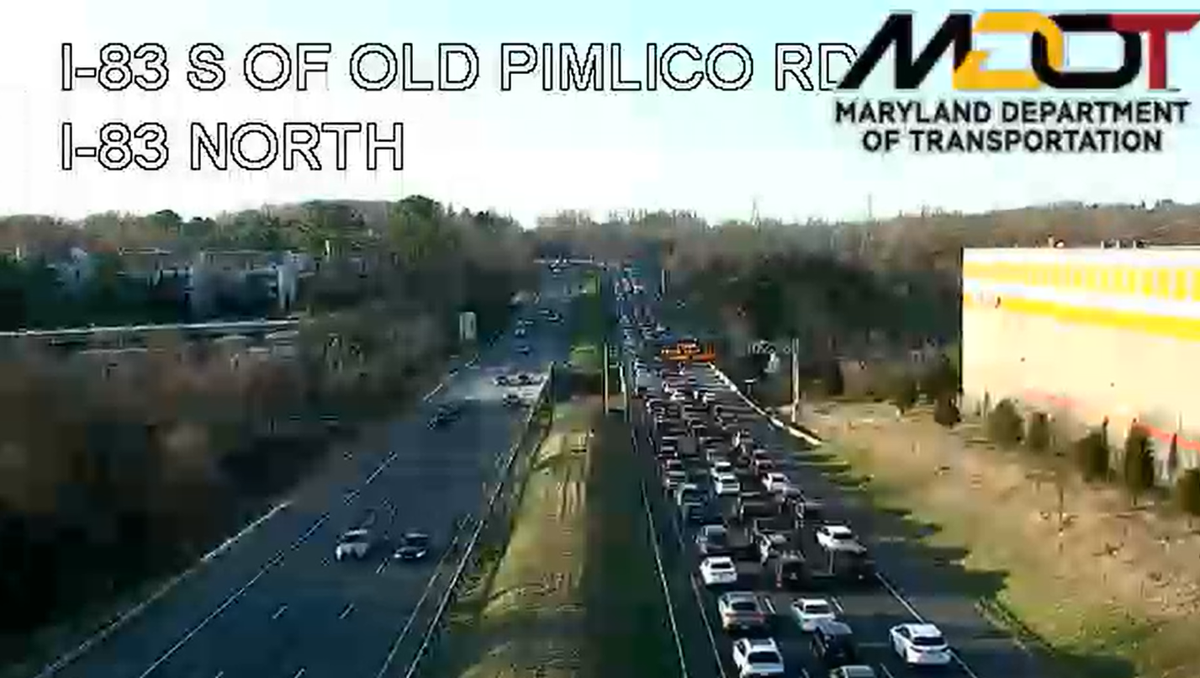 I-83 northbound lanes closed due to brush fire