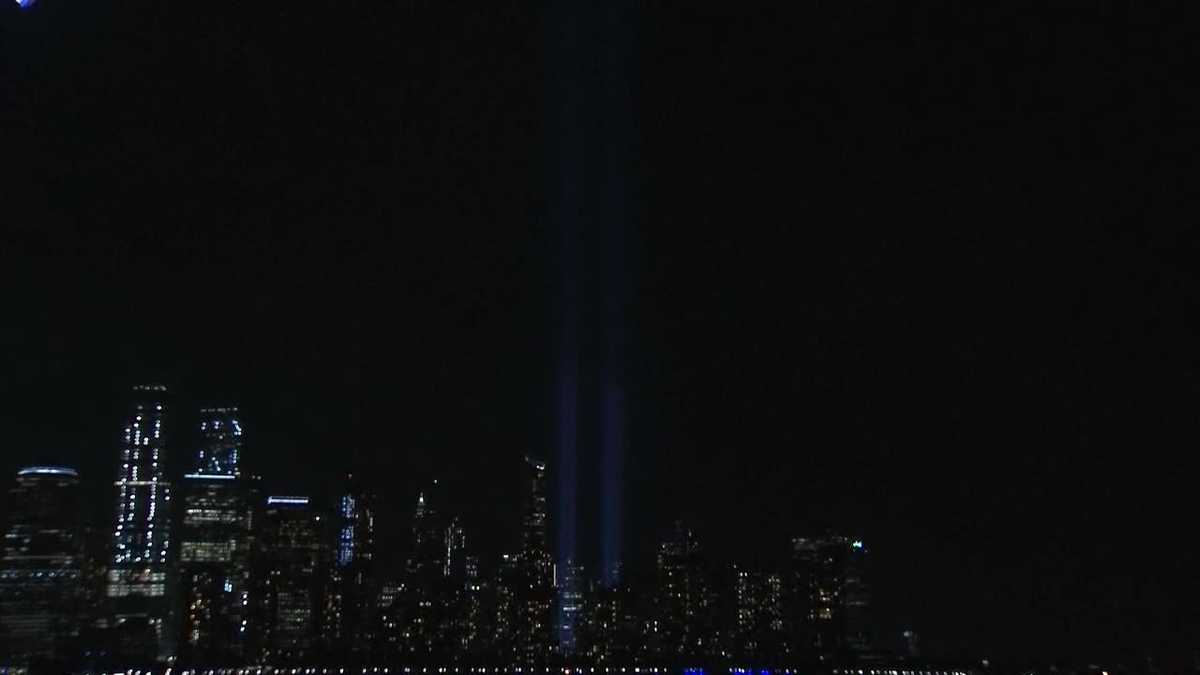 Twin beams of light commemorate 9/11 victims