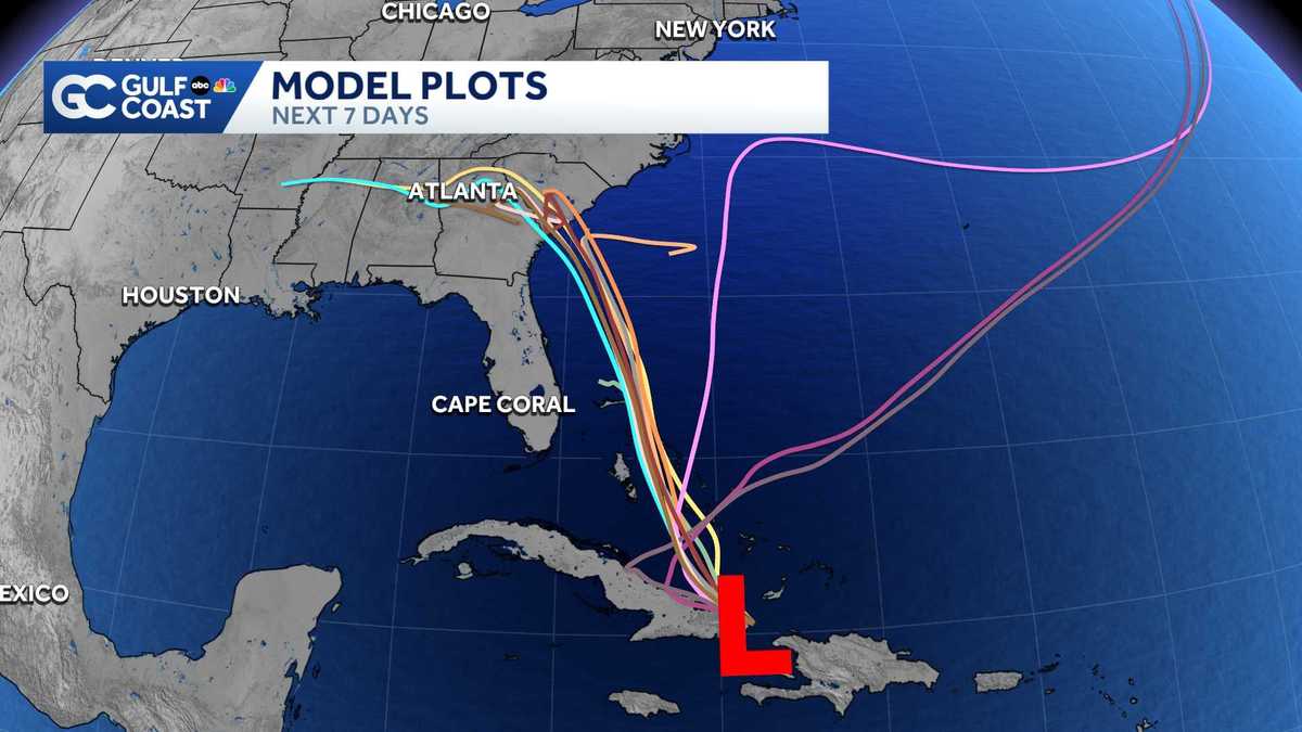 Latest maps, track and spaghetti model plots for potential Imelda