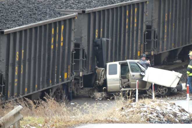 2 injured after truck, train collide in Union Township, Lawrence County