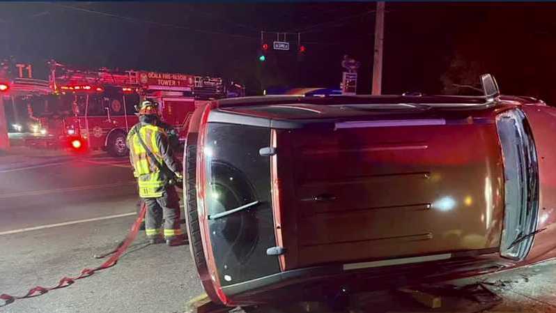 Officials: Driver injured in Ocala crash