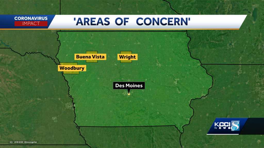 CDC marks 3 Iowa counties as coronavirus 'areas of concern'