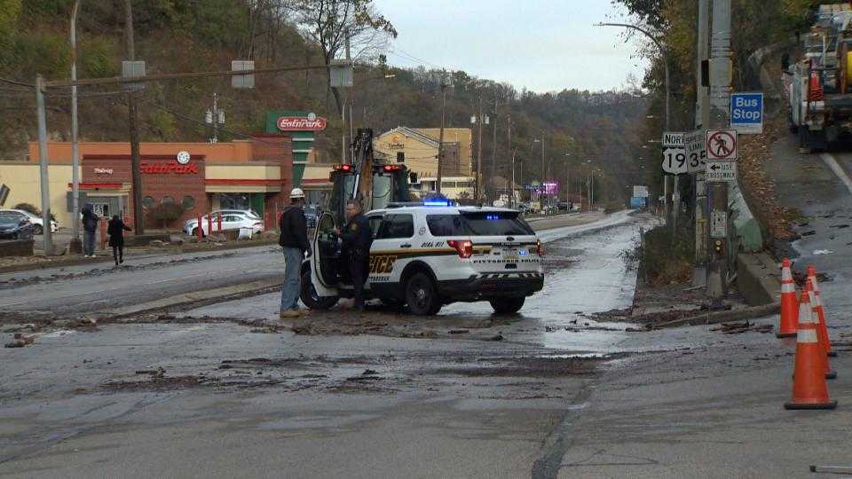 Water main break causes flooding in Pittsburgh's Beechview neighborhood