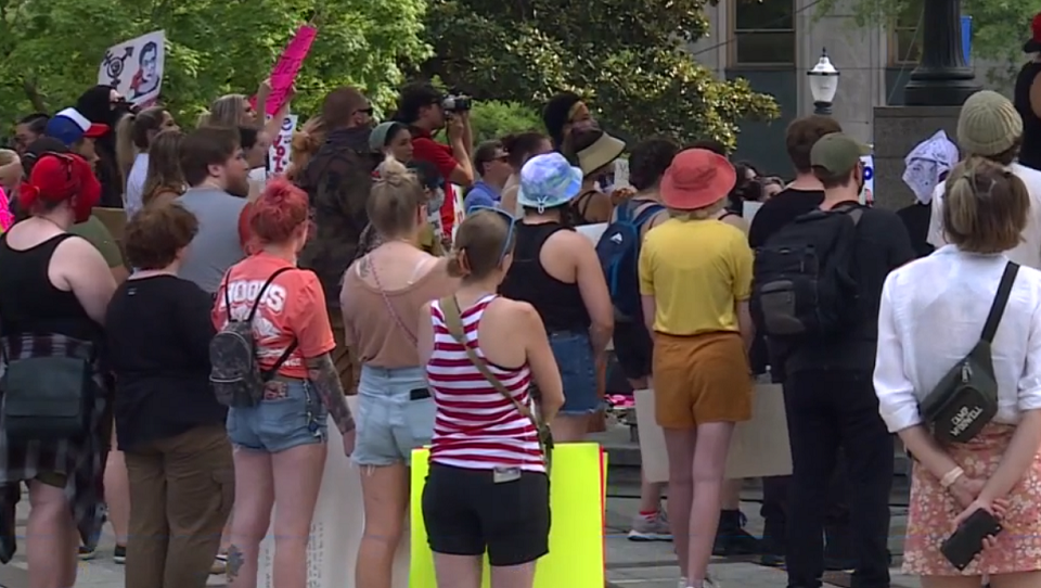 Protest in Birmingham after Supreme Court decision overturning Roe v. Wade