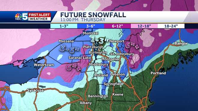 Weather warnings issued for Vermont, New York ahead of snow and high winds