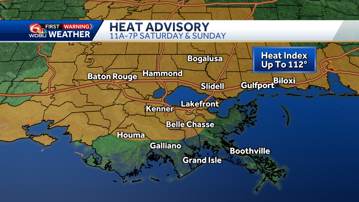 Heat advisory all weekend, wetter next week