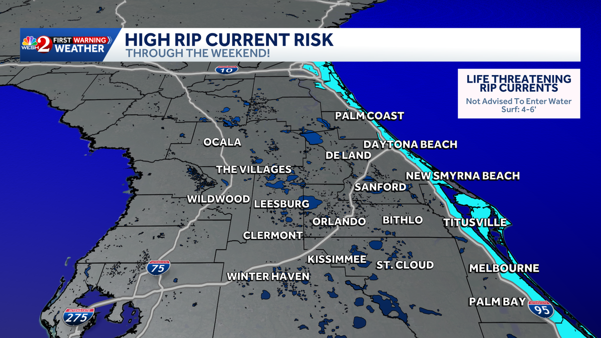 Dangerous rip current risk expected across Central Florida coast
