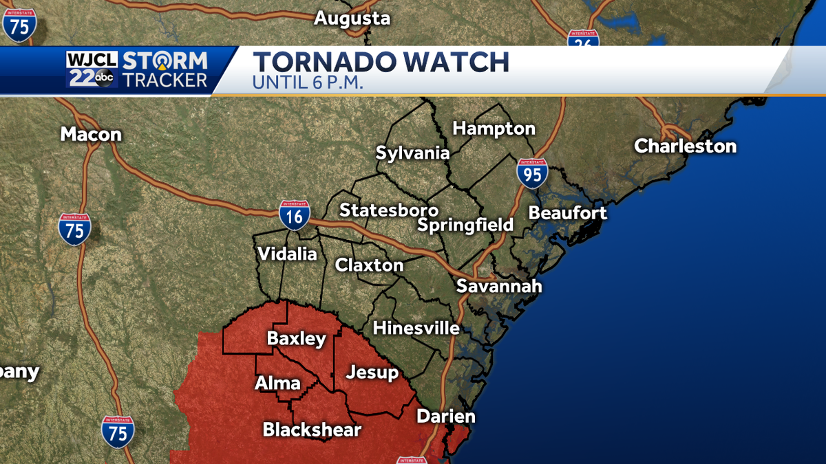 Tornado Watch in effect until 6 p.m.