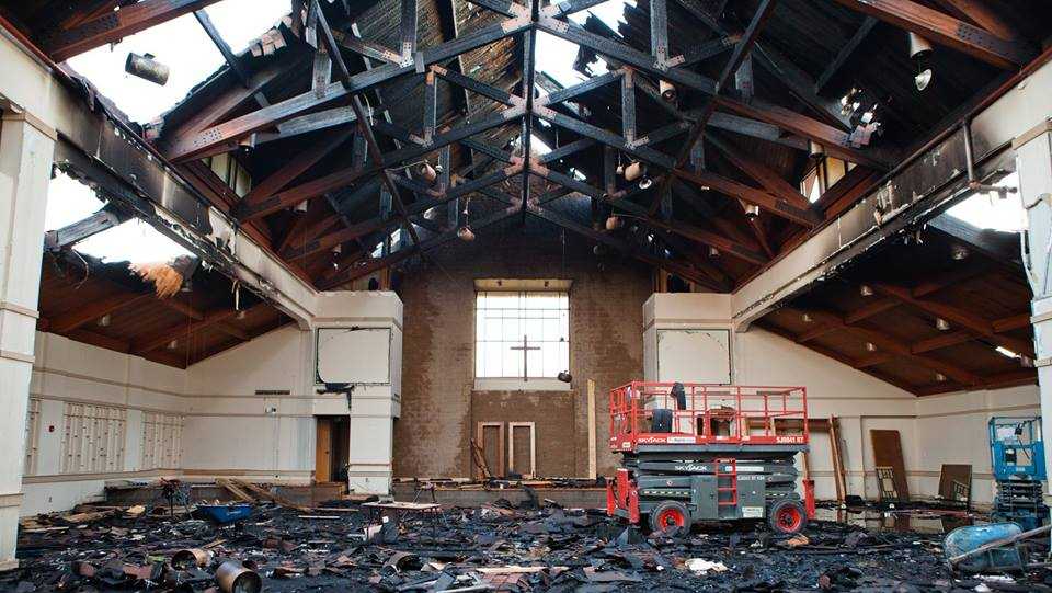 Advent United Methodist Church remembers sanctuary fire one year later
