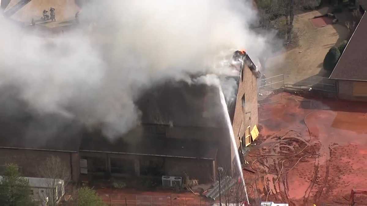 Flames erupt through roof of Upstate church