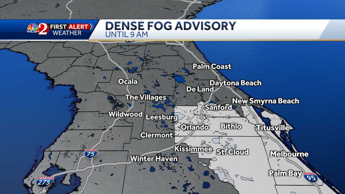 Dense Fog Advisory Issued For Some Central Florida Counties Until 9 A M