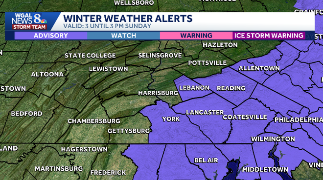 A Winter Weather Advisory is in effect