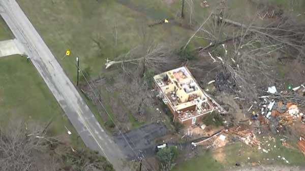RAW: Aerial view of Wednesday's storm damage