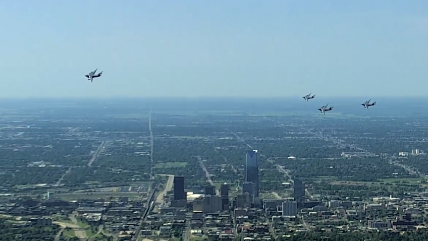 WATCH: Air Force flyover in Oklahoma City metro to salute coronavirus ...